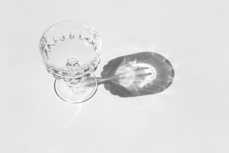 Reflection of Empty Glass on White Table. Stock Image - Image of white ...