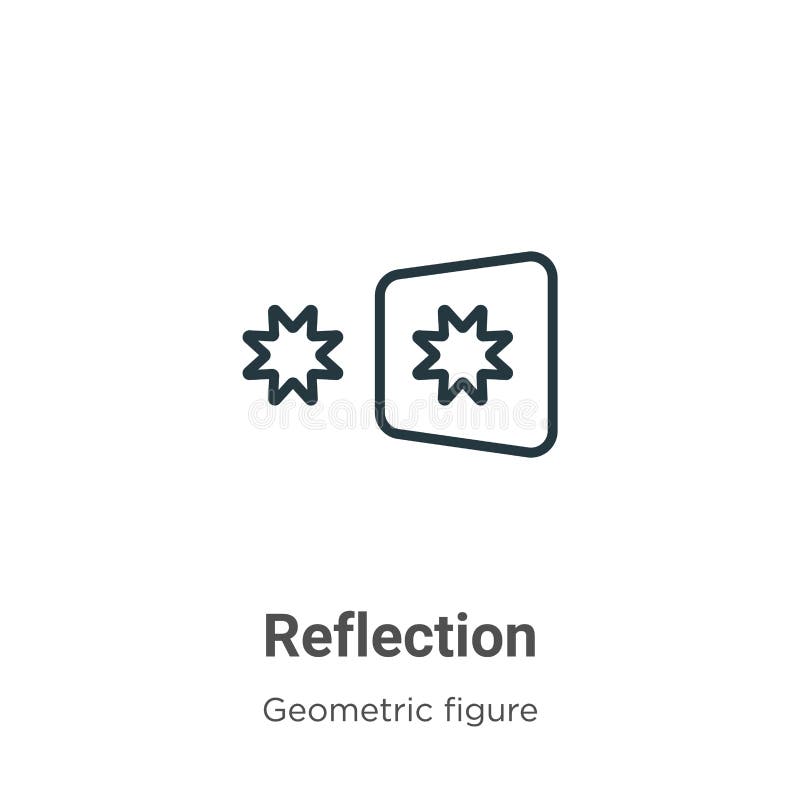 Reflection Outline Vector Icon. Thin Line Black Reflection Icon, Flat ...