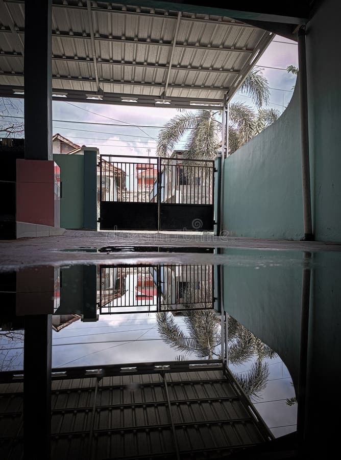 Reflection Photo of the Building Across the House Stock Photo - Image ...