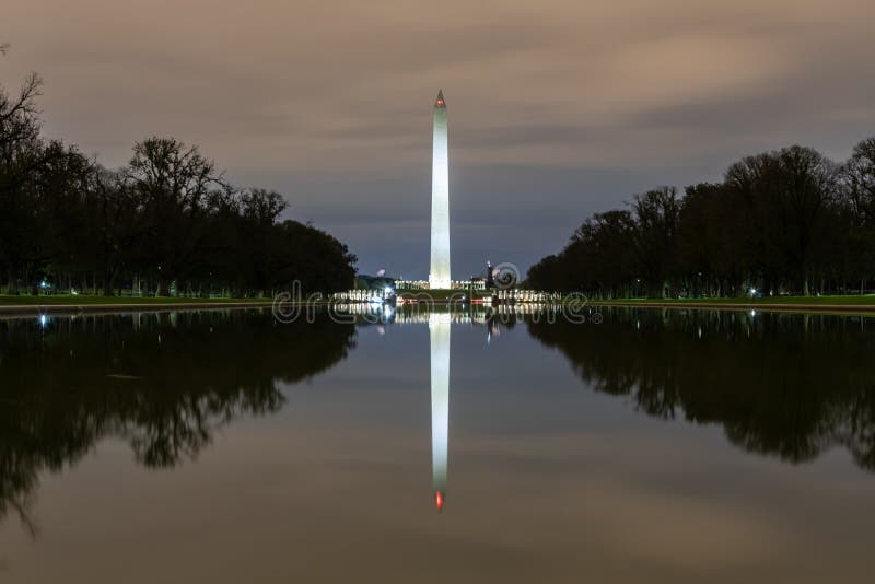 The Reflection Pool at Night Editorial Stock Photo - Image of night ...