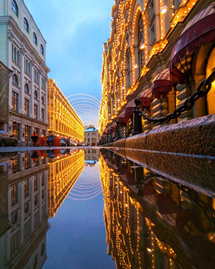 Reflection in a Puddle in Front of a Building Editorial Stock Image ...