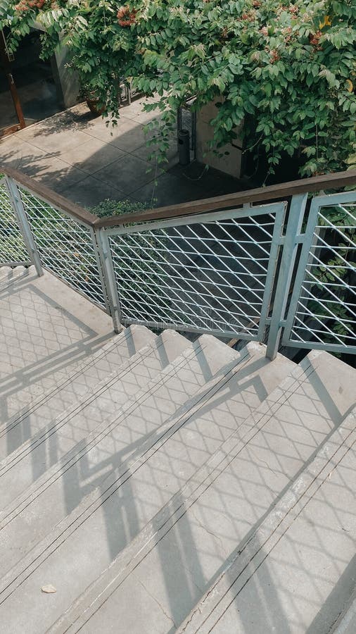 Reflection of Railing on the Stairs at Salihara Community Center ...