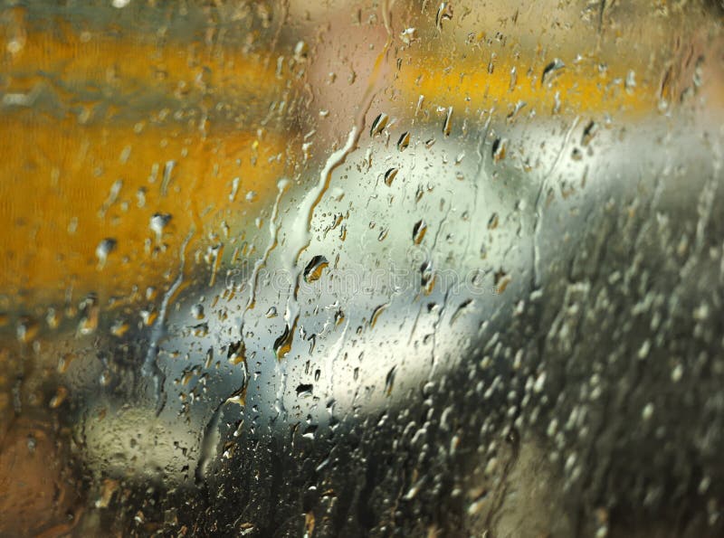 Reflection of Rain on Glass Stock Image - Image of aqua, illuminated ...