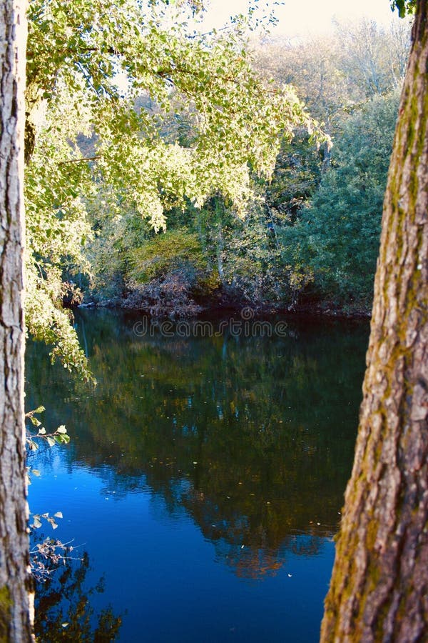 Reflection in river stock photo. Image of fall, river - 130004216