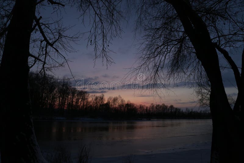The Reflection in the River, Sky, Trees Stock Photo - Image of ...