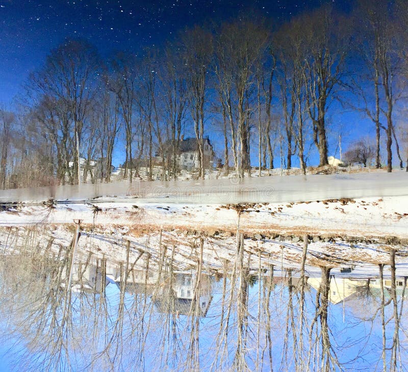 Reflection of river stock image. Image of shore, cold - 175414405