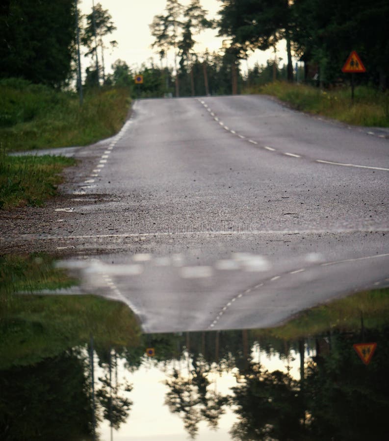 Reflection in a Puddle in Front of a Building Editorial Stock Image ...
