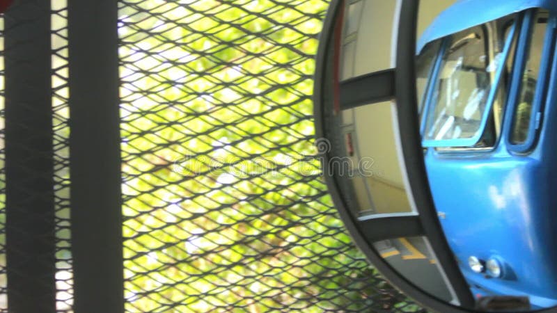 Reflection in Safety Mirror for Train on Station. Security Mirror for ...