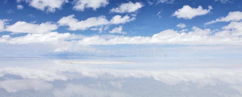 Large Panorama of Reflective Salt-flats in Bolivia Stock Image - Image ...