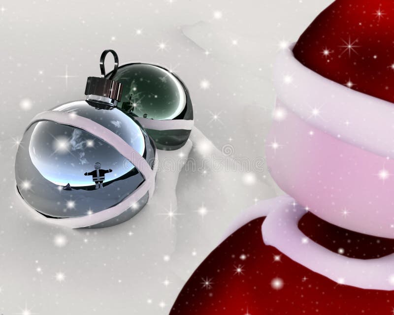 Reflection of Santa stock illustration. Illustration of santa - 6965377