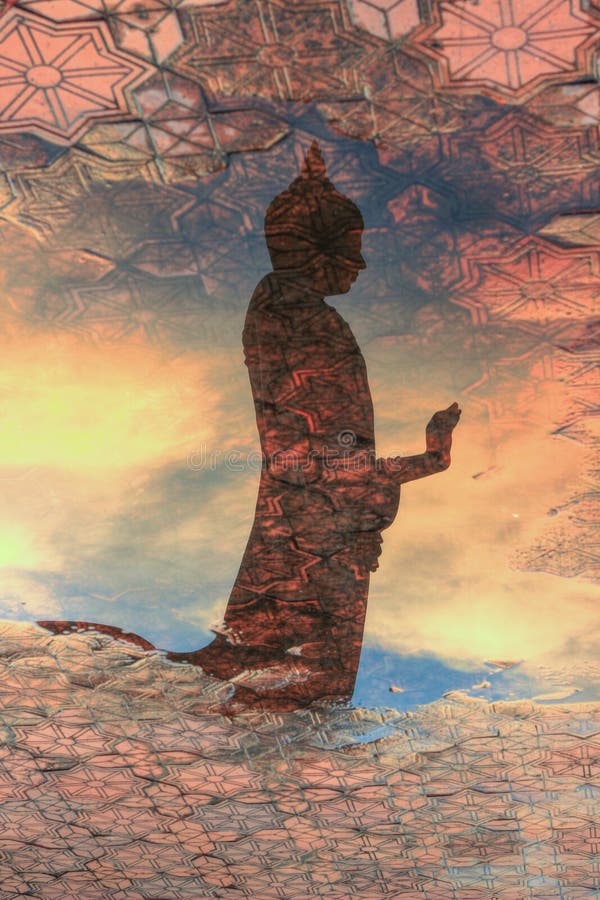 Reflection Shadow of Buddha Statue at Phutthamonthon Stock Photo ...