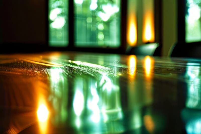 Reflection Shot a Flickering Fluorescent Light Reflected in the Stock ...