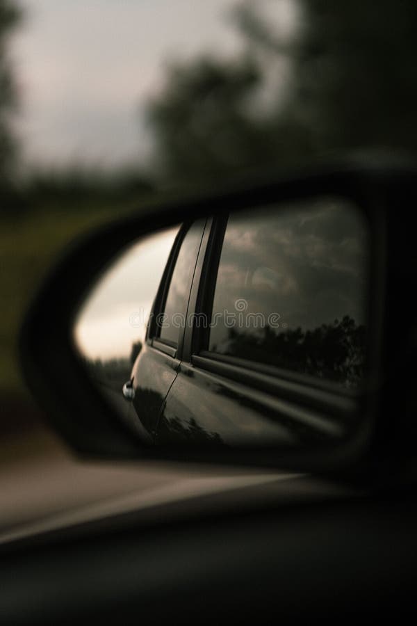 Reflection in a Side-view Mirror Stock Image - Image of street, mirror ...