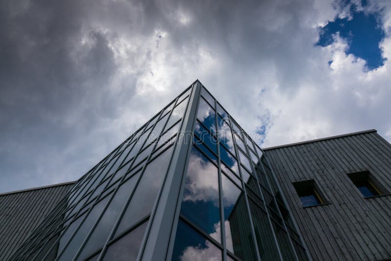 Reflection of the Sky and Clouds in the Windows of a Building Stock ...