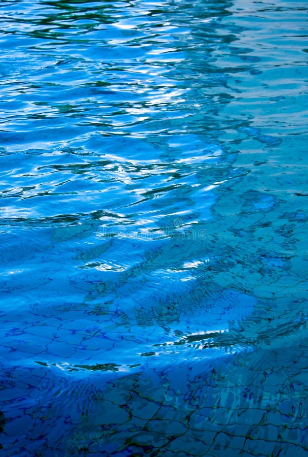 Reflection of Sky on the Moving Water Surface in the Pool Stock Image ...