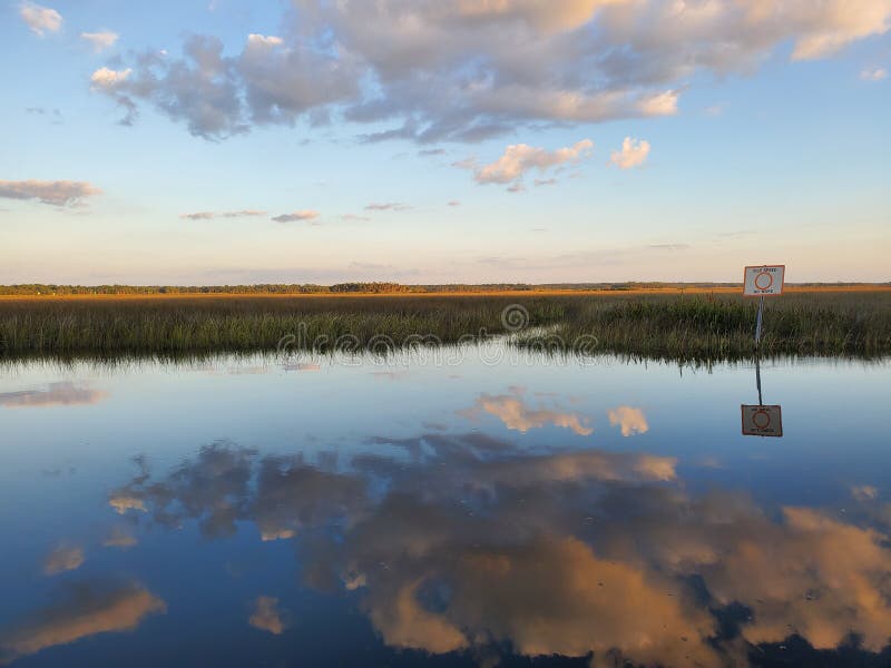 Reflection of the Sky on the Nature Coast Florida Stock Photo - Image ...