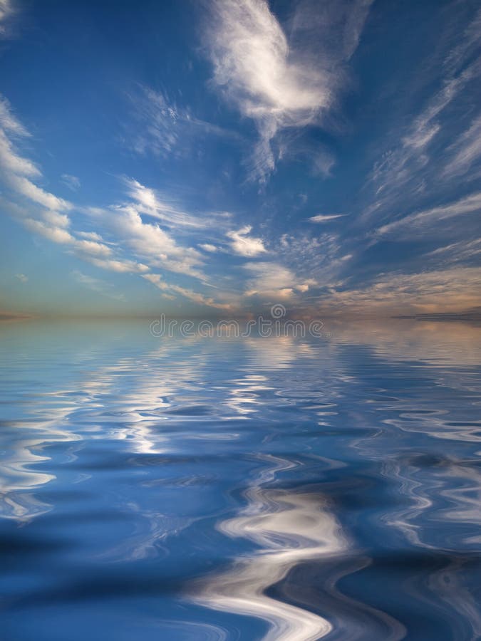 Reflection of the Sky in Water Stock Illustration - Illustration of ...