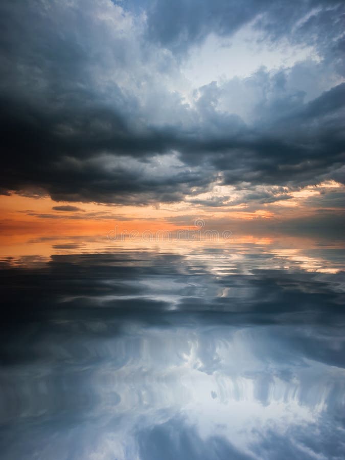 Reflection of the Sky in Water Stock Illustration - Illustration of ...