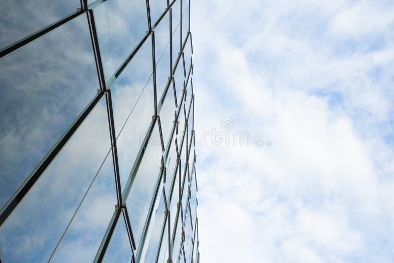 The Reflection of Sky on the Window of the Building. Stock Photo ...