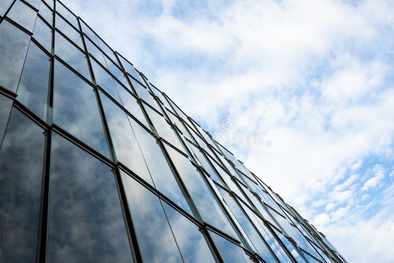 The Reflection of Sky on the Window of the Building. Stock Image ...