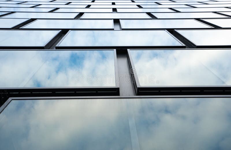 The Reflection of Sky on the Window of the Building. Stock Image ...