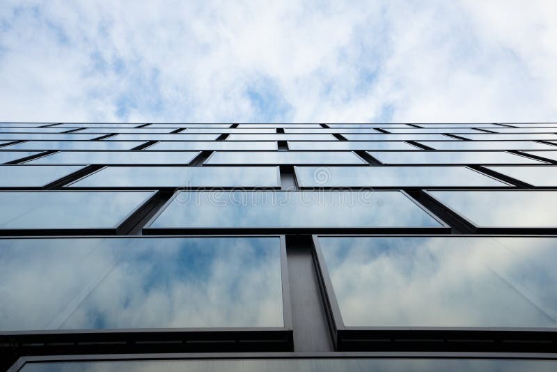 The Reflection of Sky on the Window of the Building. Stock Image ...