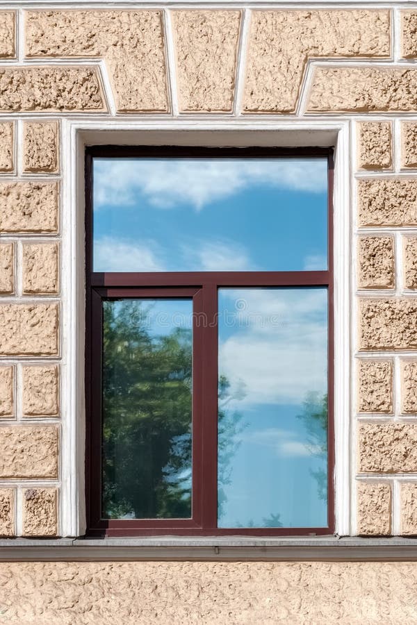 Reflection of the Sky in the Window Stock Photo - Image of feature ...