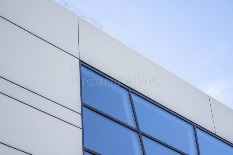 Reflection of the Sky in the Windows of a Building. Perspective and ...