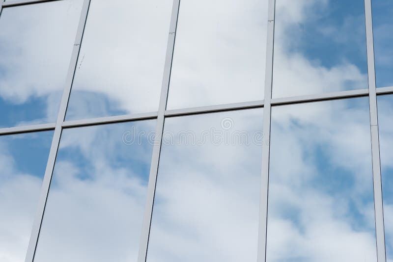Reflection of the Sky in the Windows Stock Image - Image of business ...