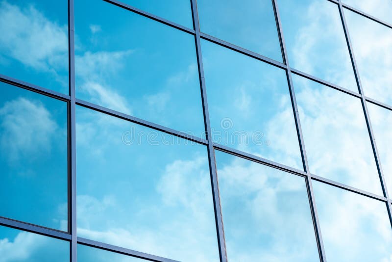 Reflection of the Sky in the Windows Stock Photo - Image of light, high ...