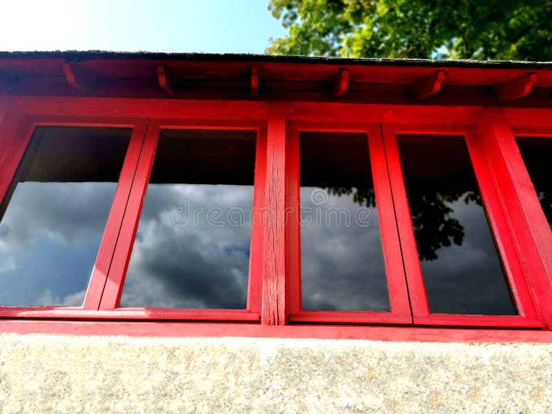 Reflection of Sky in Windows Stock Image - Image of house, reflection ...