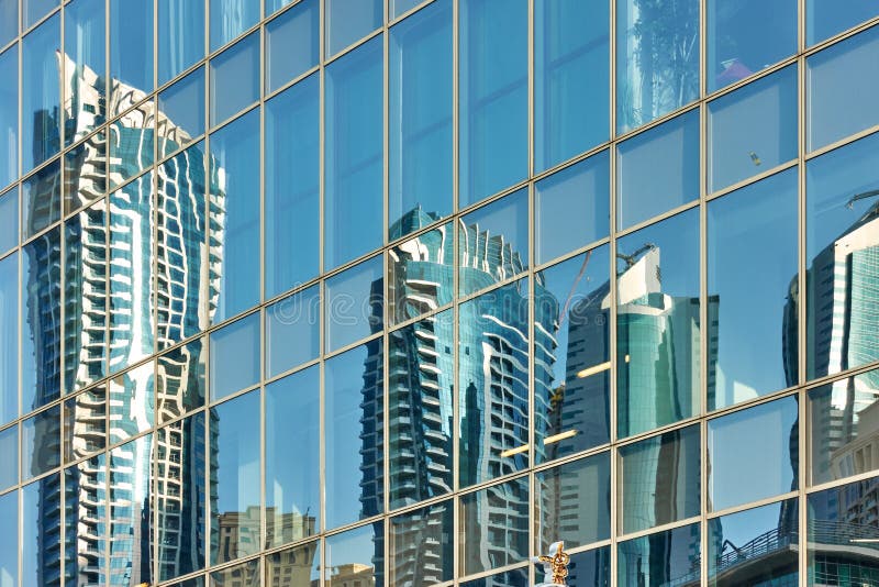 Reflection of Skyscrapers -background Stock Photo - Image of ...