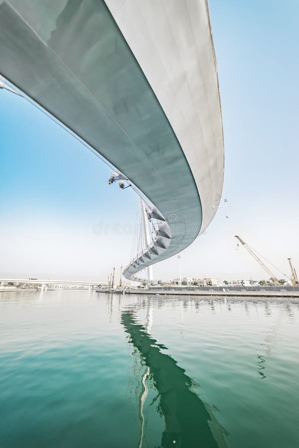 Reflection of a Sliding Bridge in the Water Surface, Dubai Water Canal ...