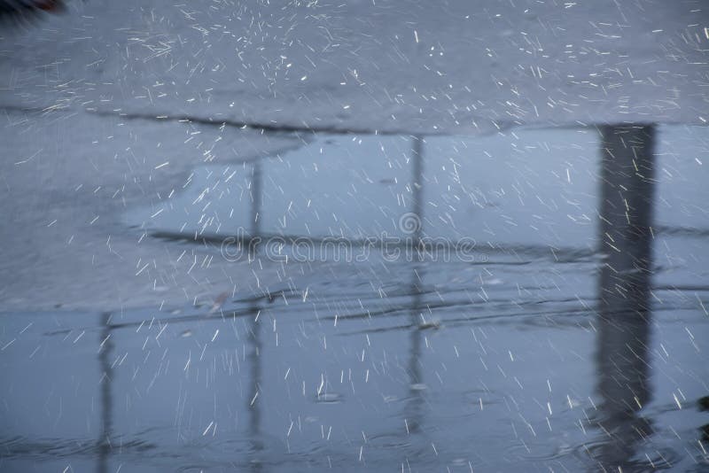 Reflection of the Spring Sky in a Puddle in March Stock Photo - Image ...