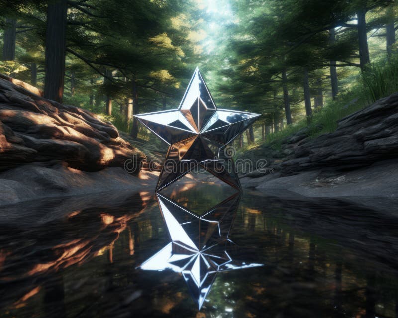 A Reflection of a Star in a Puddle of Water Stock Illustration ...