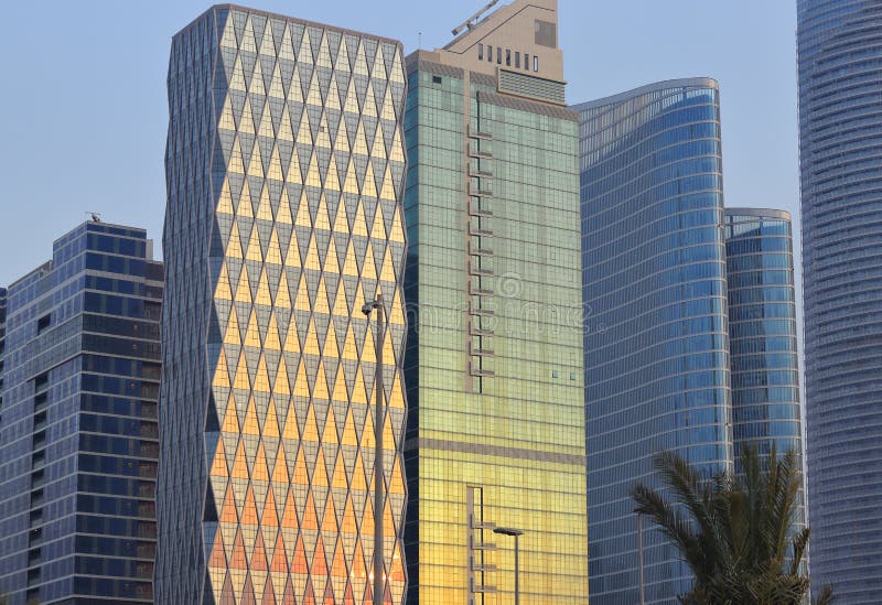 Reflection of Sun Light on Building Glass Stock Image - Image of office ...