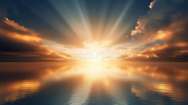 Reflection sun rays water stock illustration. Illustration of shimmer ...