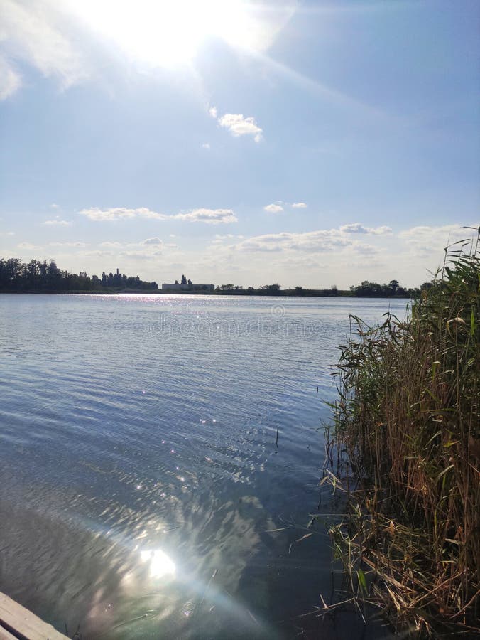 Reflection of the Sun in the River Stock Photo - Image of lake ...