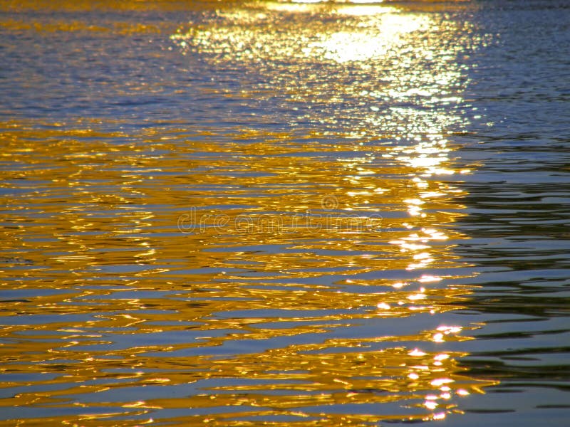 Reflection of the Sun`s Rays on the Water. Stock Image - Image of wave ...