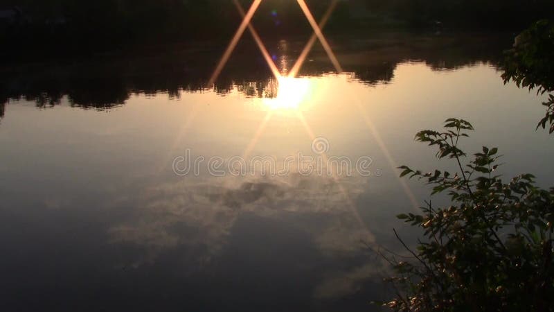 Reflection of the Sun`s Rays on the Water Surface Stock Video - Video ...