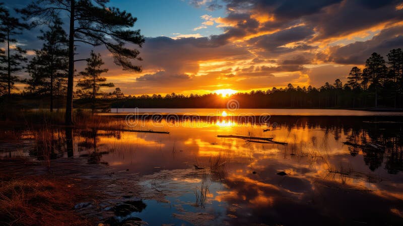 Reflection sun after storm stock illustration. Illustration of ...