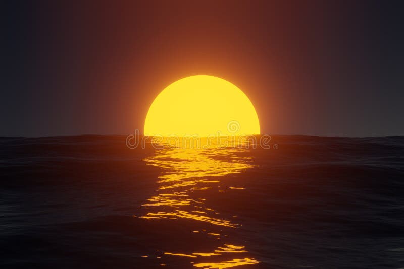 Ocean Sunset Sun Water Waves Stock Illustrations – 58,702 Ocean Sunset ...