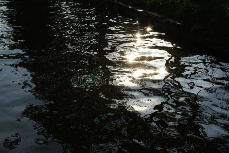 Reflection of the Sun in the Water Stock Photo - Image of dark, water ...