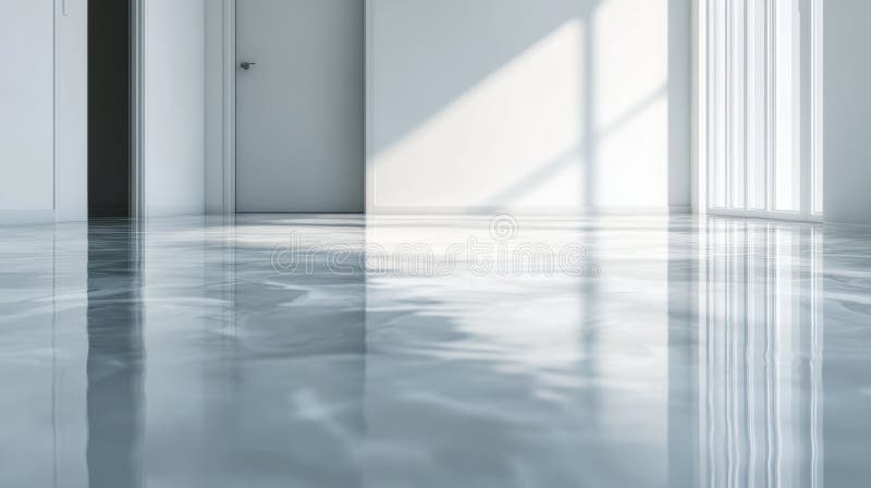 Reflection of Sunlight on Polished Floor in Modern Interior Space ...