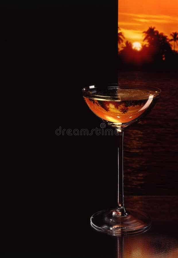 Reflection of Sunset in Glass of Champagne Stock Photo - Image of ...
