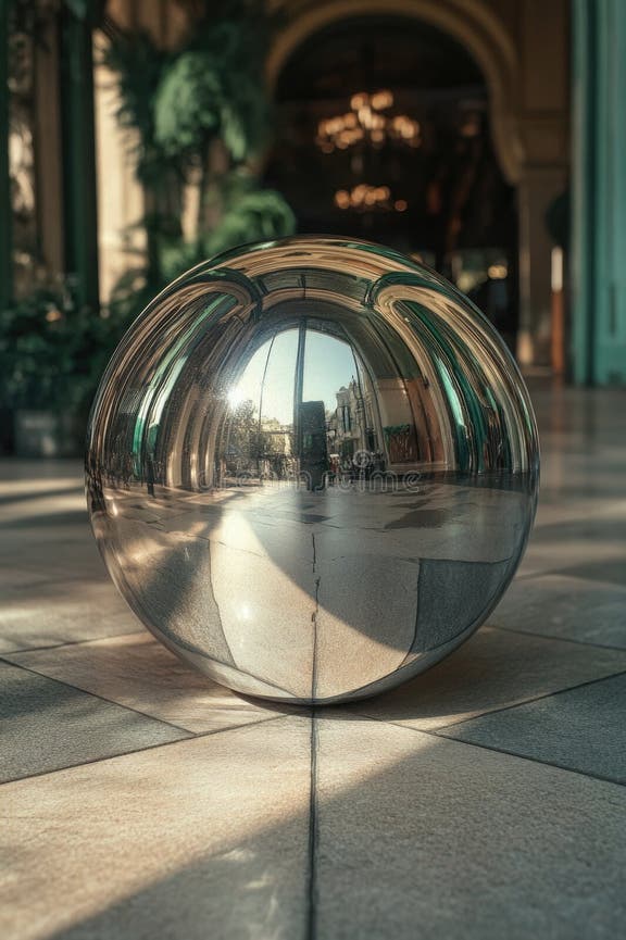Reflection of Sunset on Globe Stock Photo - Image of floor, reflection ...