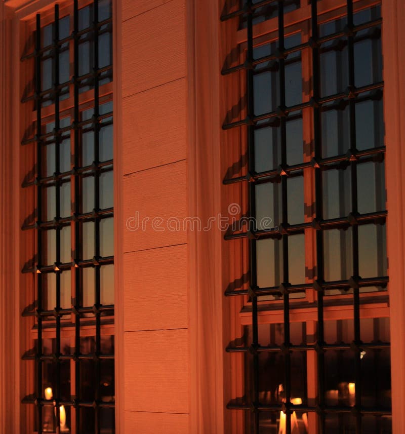 Reflection of the Sunset on the Window Glass Stock Photo - Image of ...