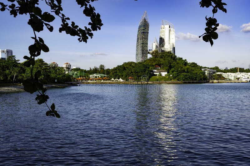 Reflection Of Tall Building On The Water Stock Image - Image of cloud ...