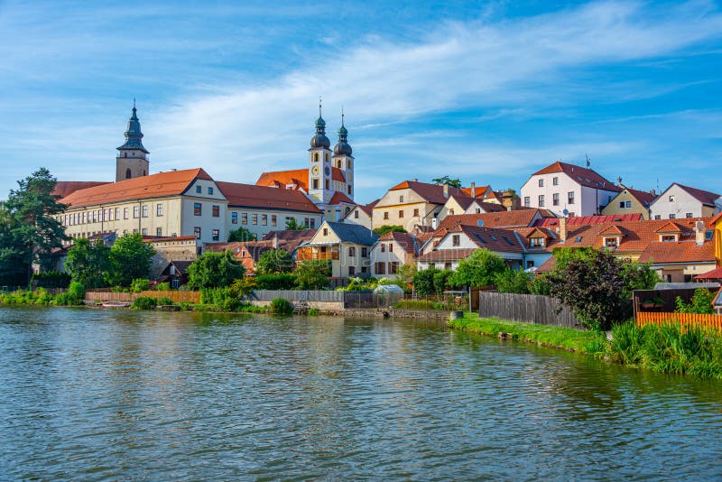 Reflection of Telc Castle in Czech Republic Stock Photo - Image of ...