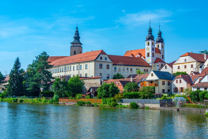 Reflection of Telc Castle in Czech Republic Stock Image - Image of telc ...